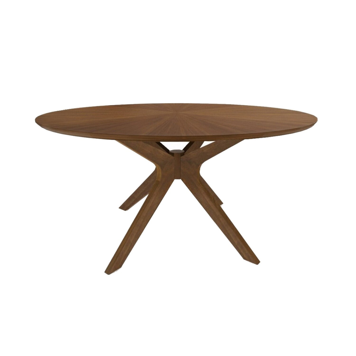 Benjara Contemporary 75 Inch Round Wooden Dining Table with Spider Legs ...
