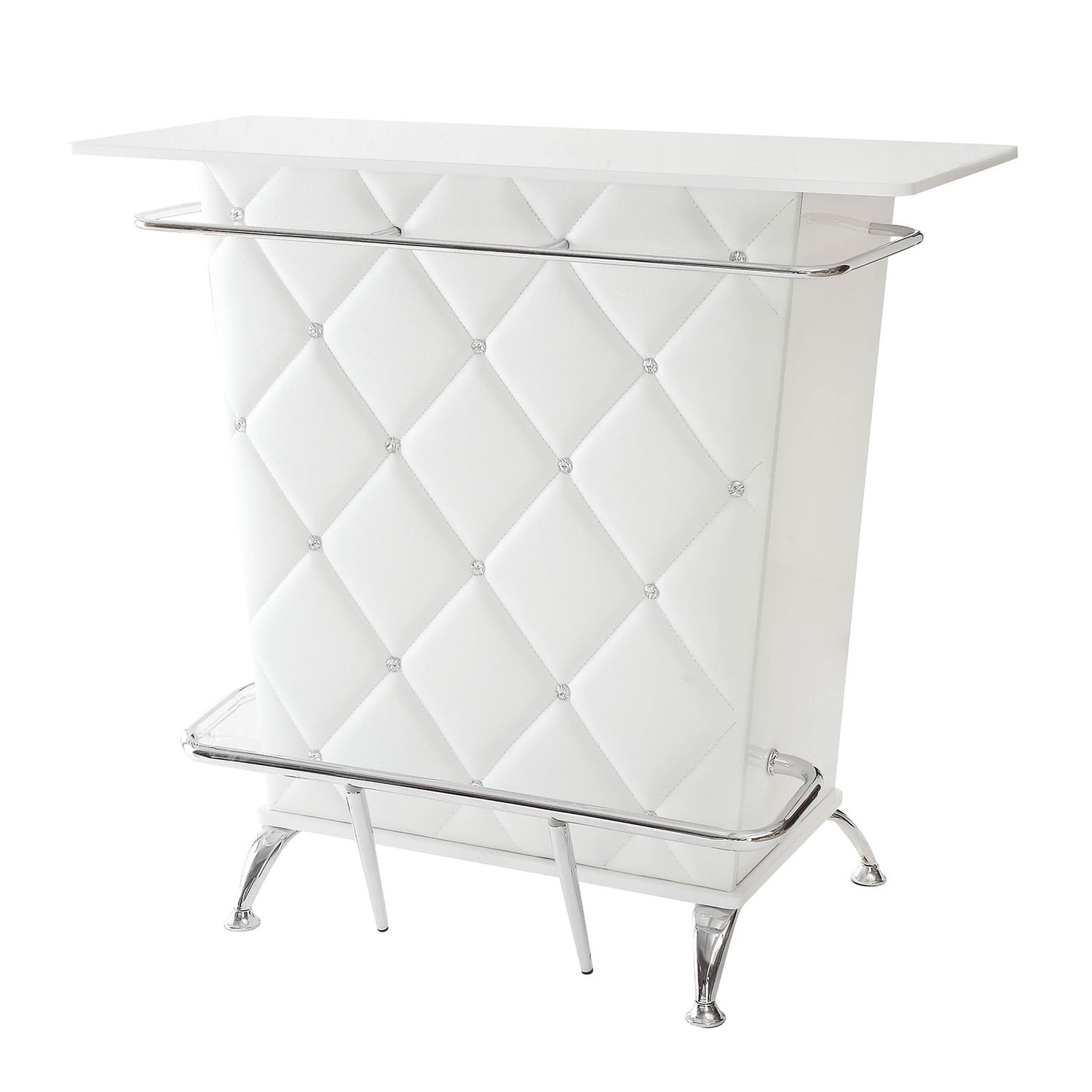 Contemporary Style Leatherette Padded Bar Table With Button Tufting ...