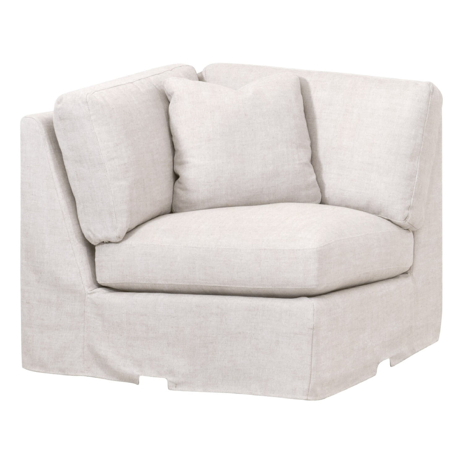 Benjara Corner Chair with Hand Ties and 1 Accent Pillow, Gray - Walmart.com