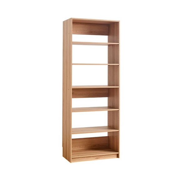 Benjara Dee Modular Closet System, 5 Tier Storage Shelves, Oak Brown ...