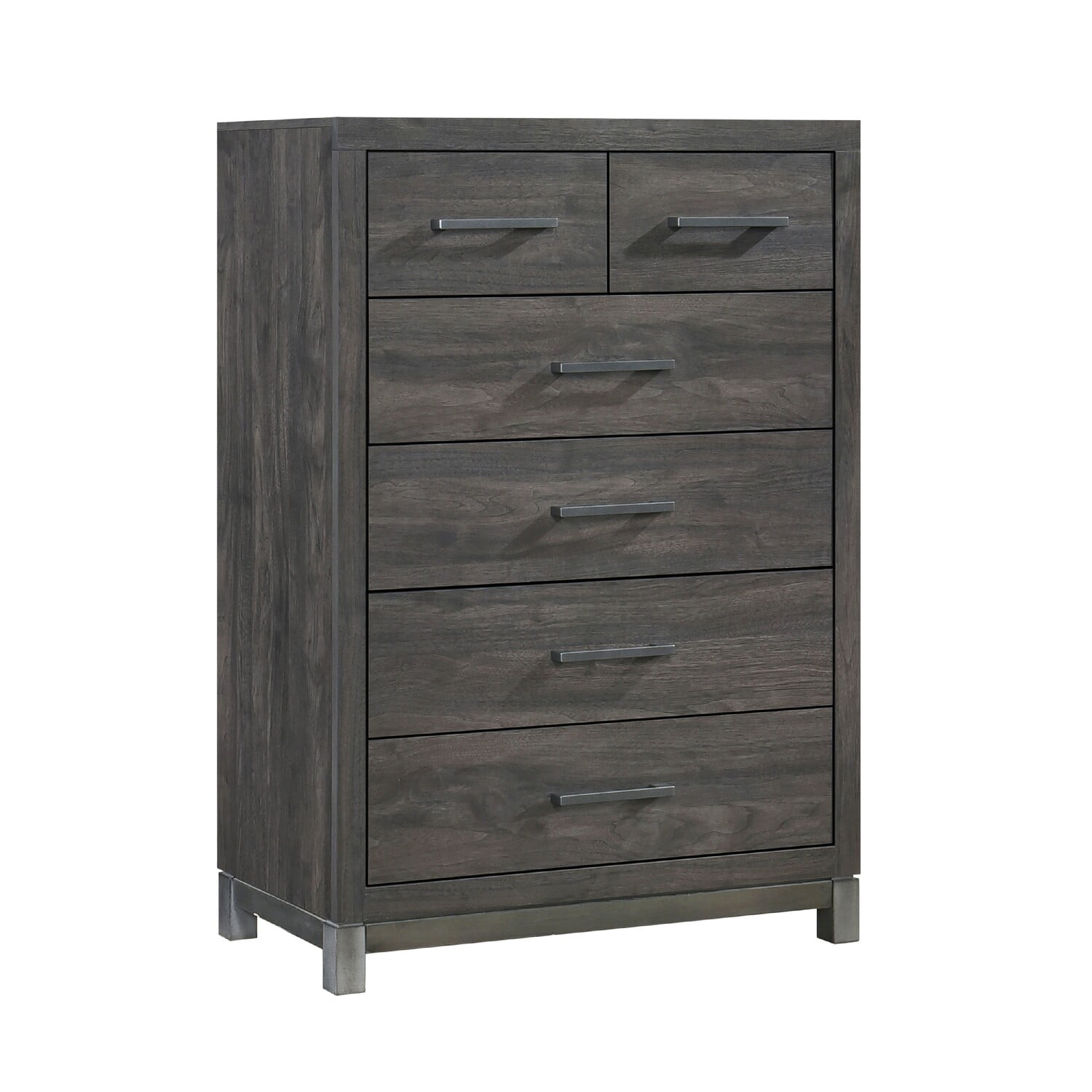 Benjara Deena Tall Dresser Chest, Brown Gray Melamine Veneer, 6 Drawers ...