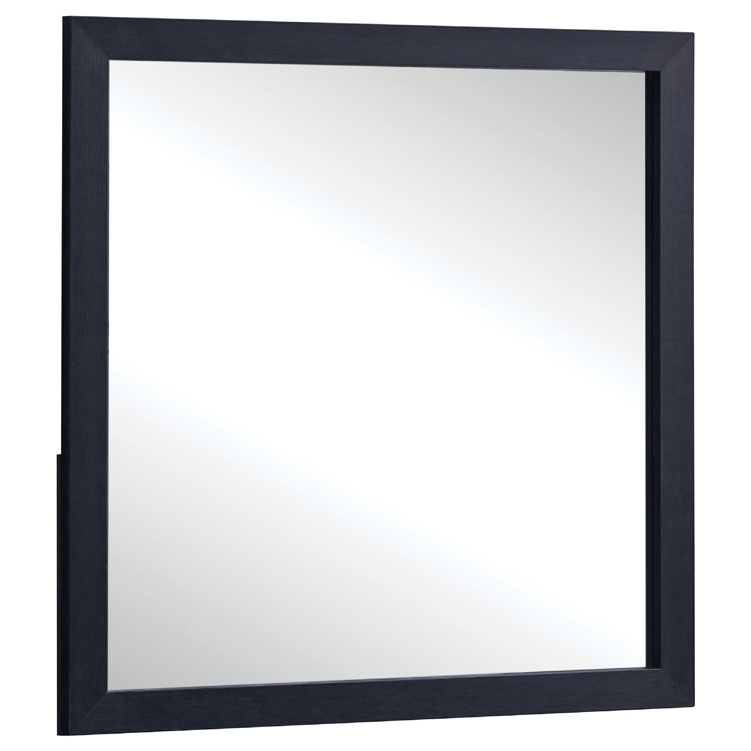 Benjara Dex Rectangular Dresser Mirror, Non-Beveled Glass, Black Wood ...