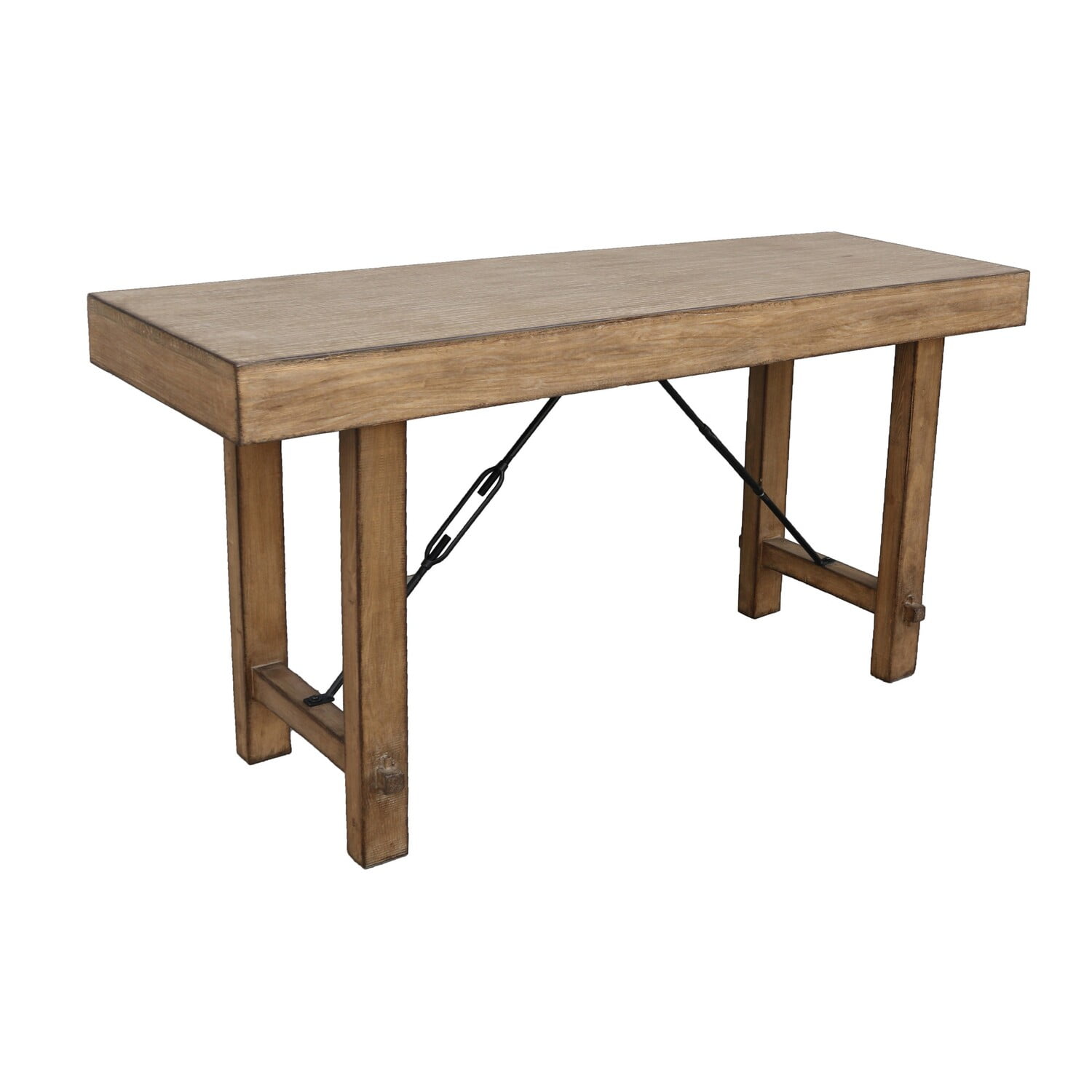 Benjara Dity Counter Height Table, 72 Inch Rectangular Top, Antique ...