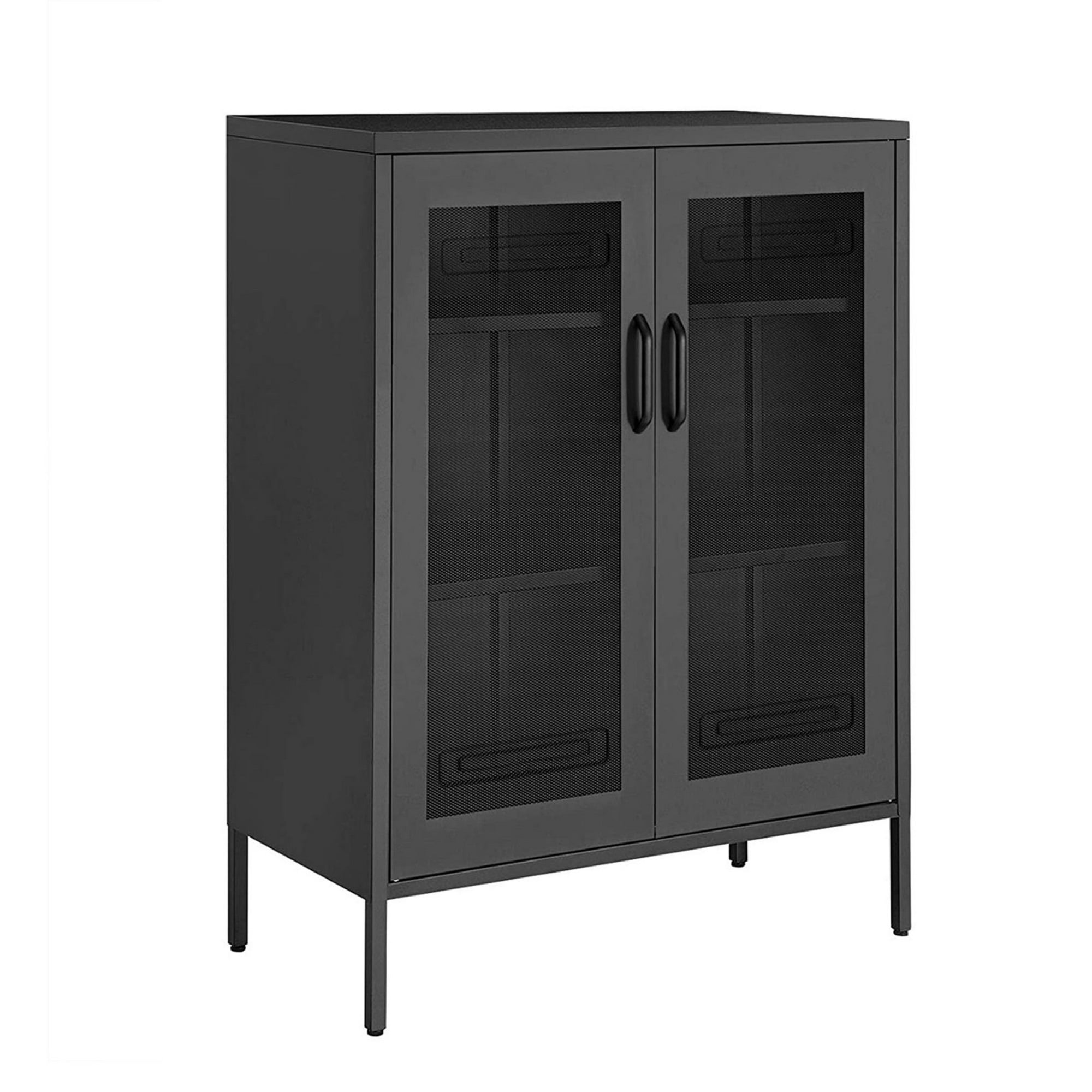 Dobi 41 Inch Storage Buffet Cabinet, Double Doors, 2 Handles, Charcoal ...