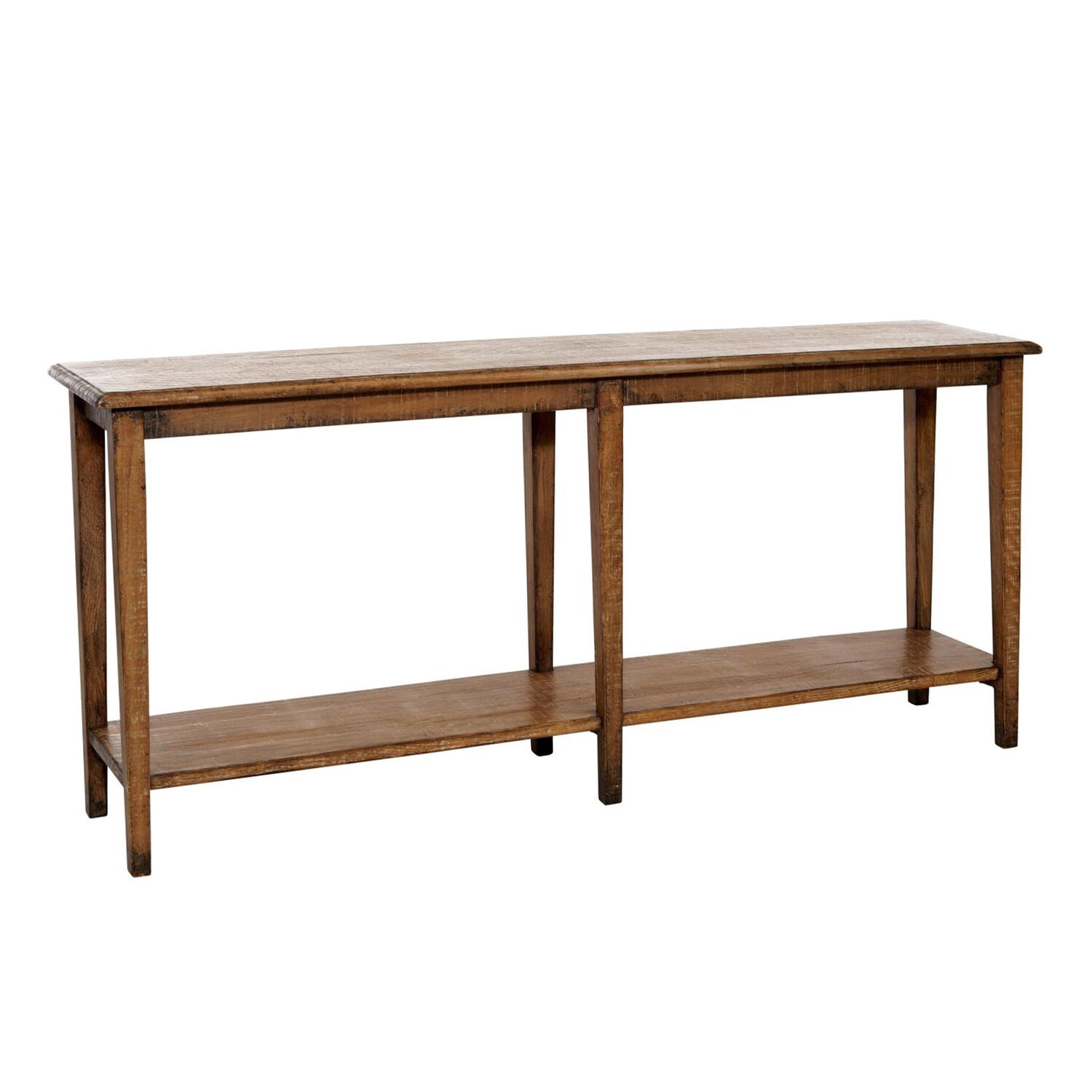 Dox Sofa Console Table, Shelf, Reclaimed Pine, Antique Brown, 71 Inch ...