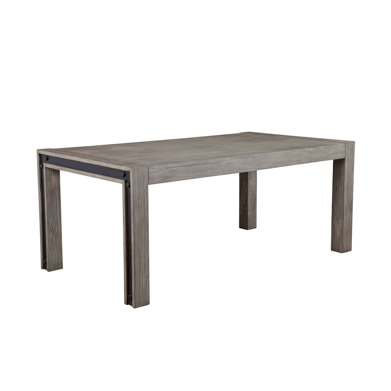 Benjara Ebb 72 Inch Rectangular Dining Table, Faux Metal Inset ...