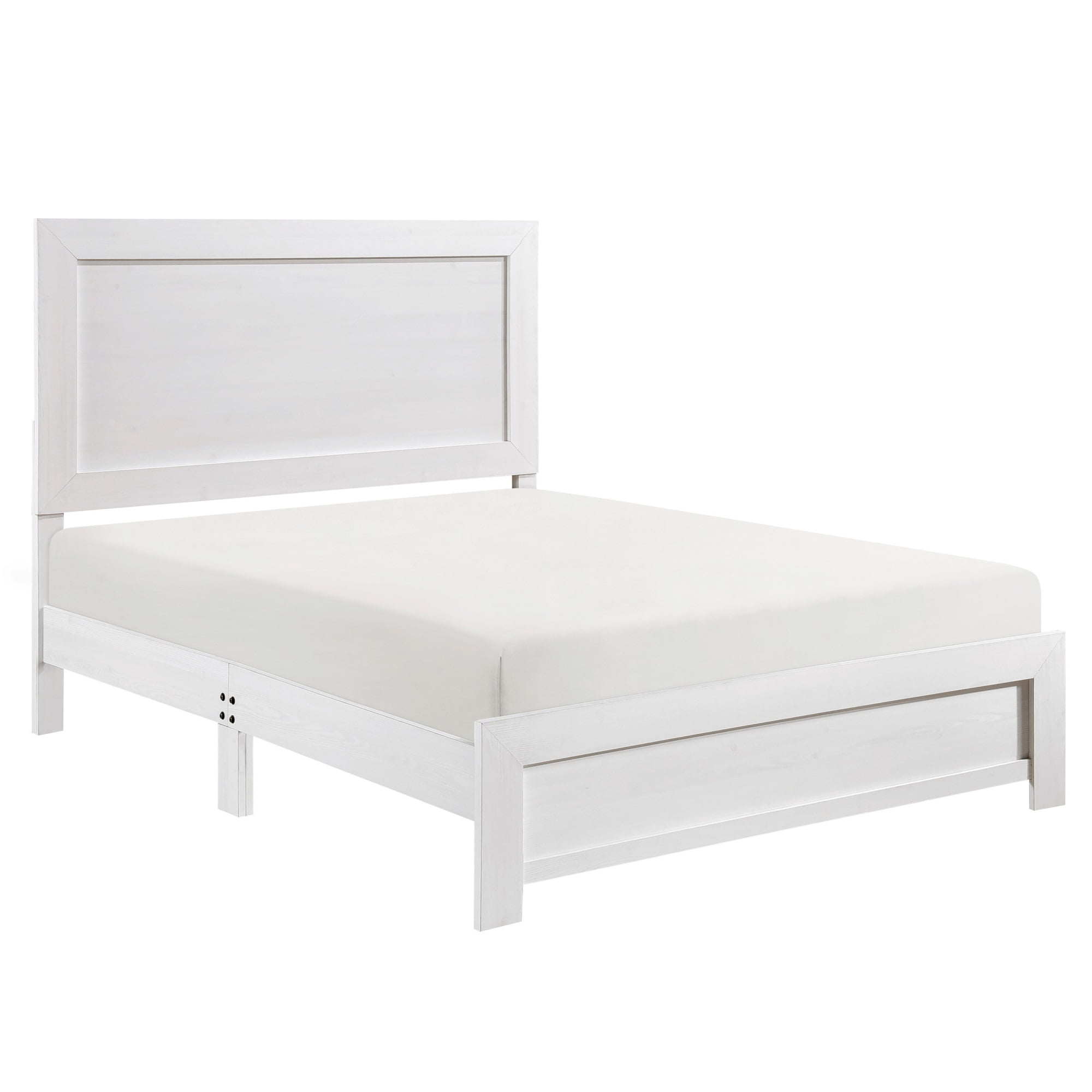 Eby Full Size Bed, Rustic Farmhouse Style, White Finish Wood Veneer ...