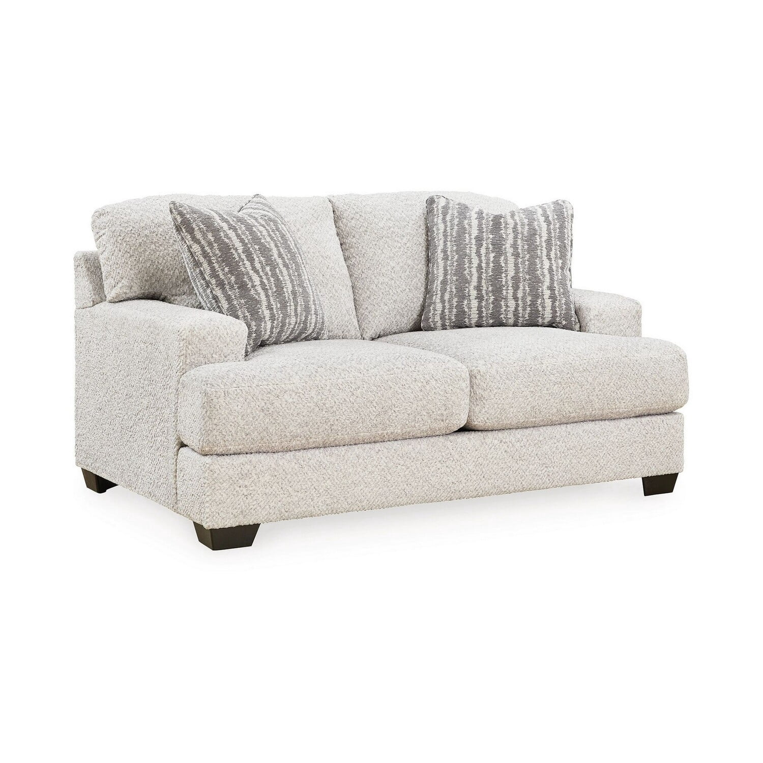 Benjara Emma 68 Inch Loveseat with 2 Accent Pillows, Oversized, Gray ...
