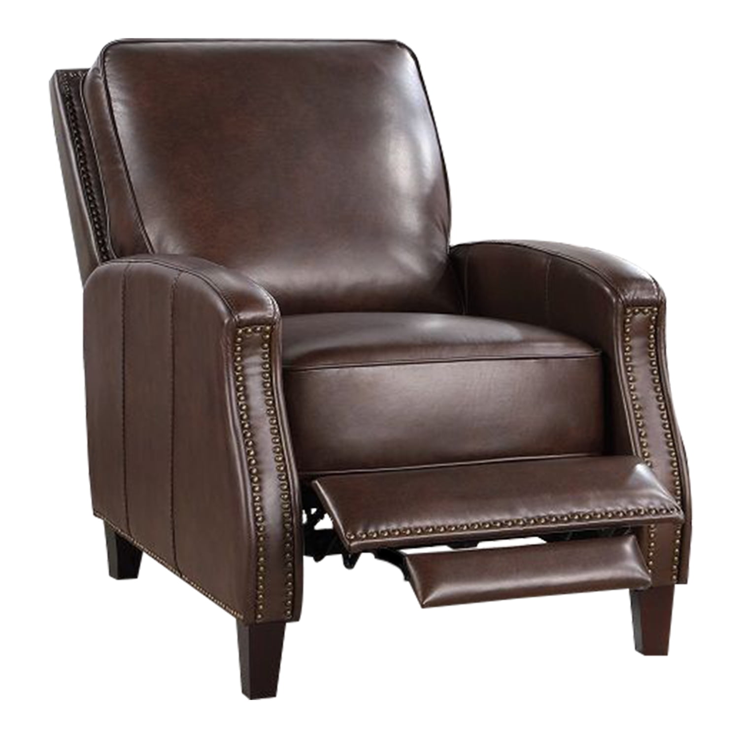 Benjara Enice 40 Inch Accent Chair with Footrest, Nailhead Trim, Dark ...