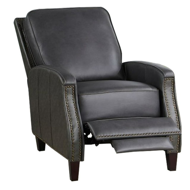 Benjara Enice 40 Inch Accent Chair with Footrest, Nailhead Trim, Dark ...