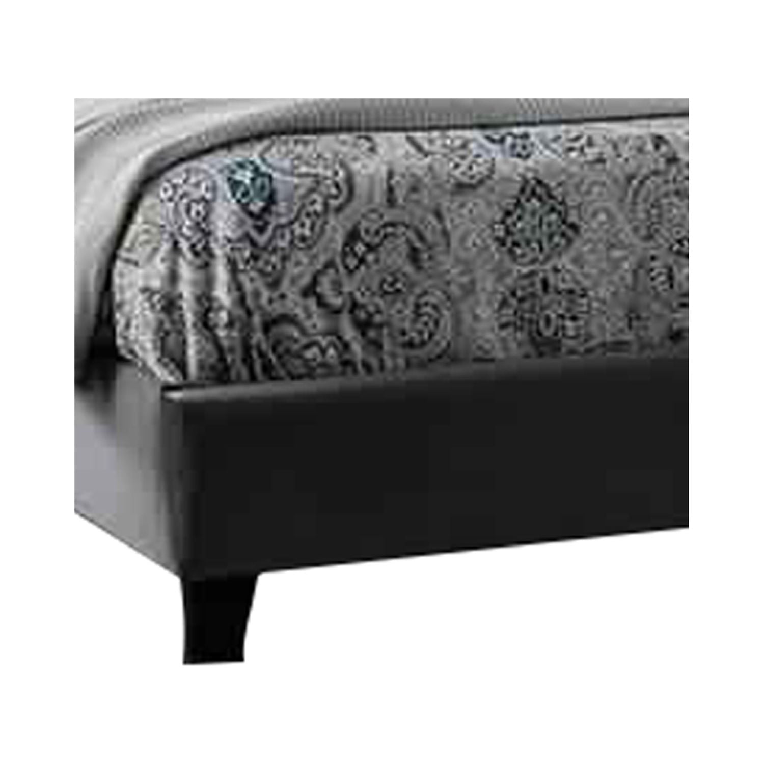 Benjara Fabric Full Size Bed with Camelback Headboard and Nailhead Trim ...