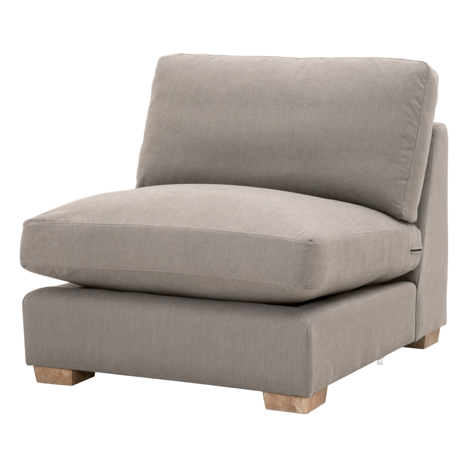 Benjara Fabric Upholstered Armless Sofa Chair with Tapered Block Legs ...