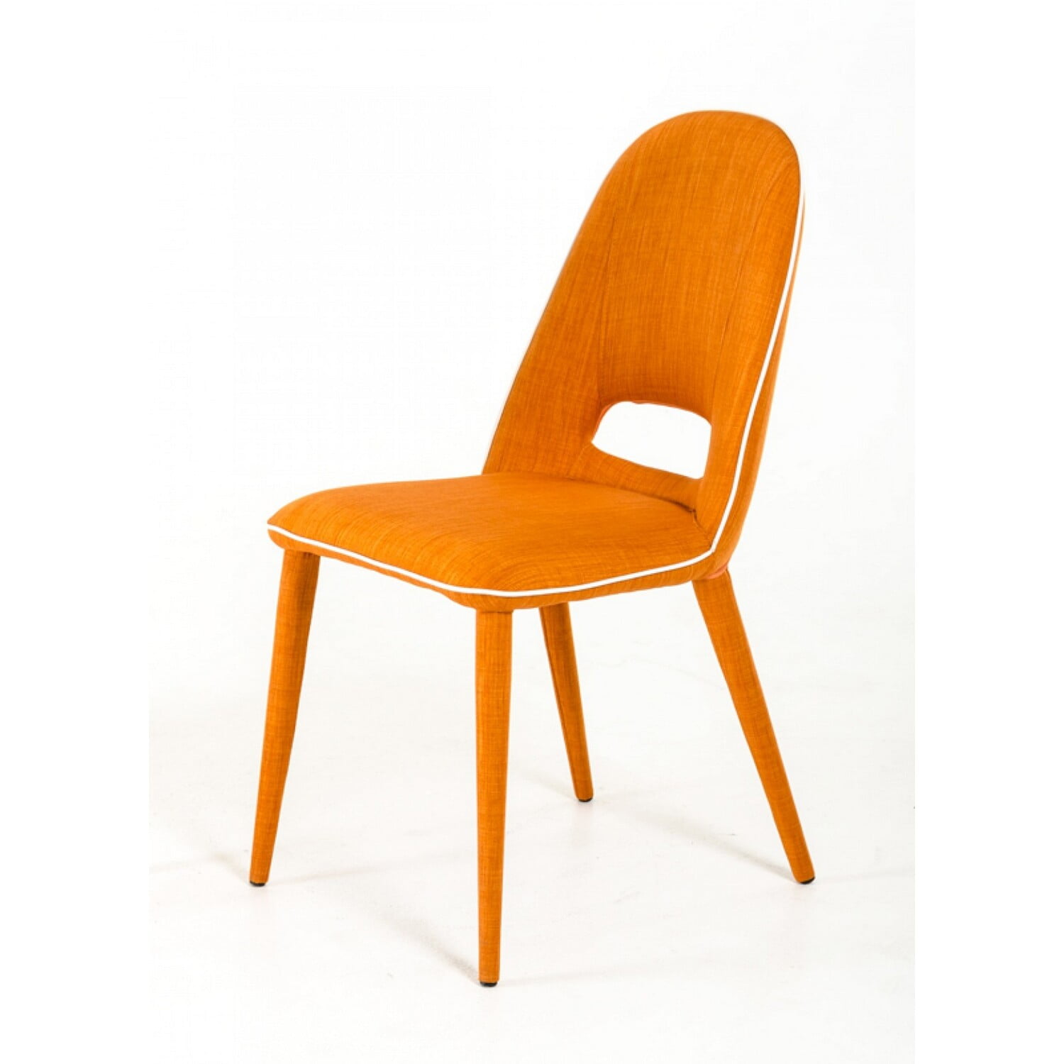 Benjara Fabric Upholstered Metal Dining Chair with Welt Trim, Set of 2 ...