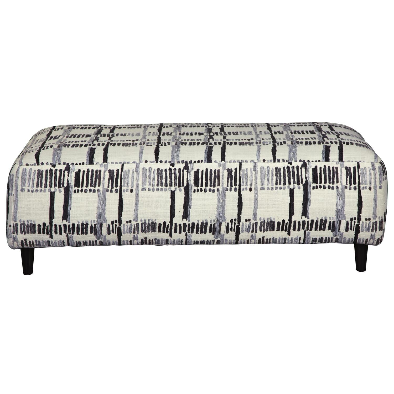 Benjara Fabric Upholstered Oversized Ottoman with Irregular Stripes ...
