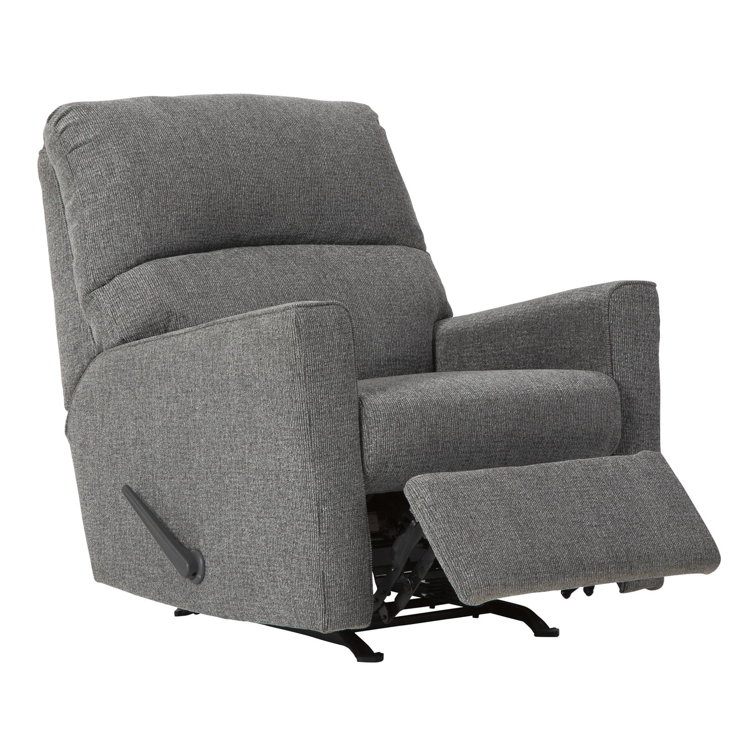 Benjara Fabric Upholstered Rocker Recliner with Tufted Back, Light Gray ...