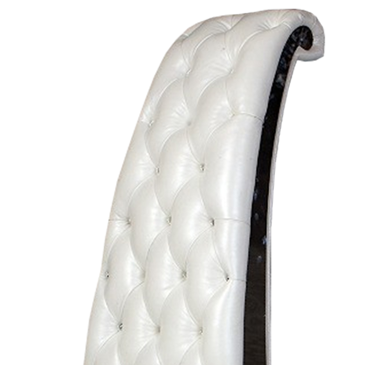 Benjara Faux Leather Lounge Chair with Long Crystal Tufted Backrest ...