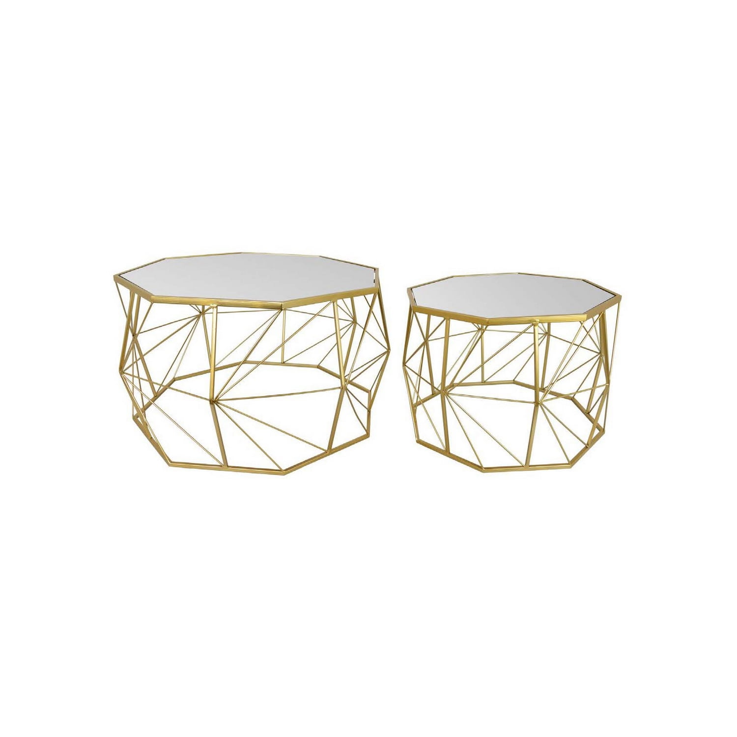 Fina Metal Plant Stand Table Set of 2, Gold Metal, Intricate Designed ...