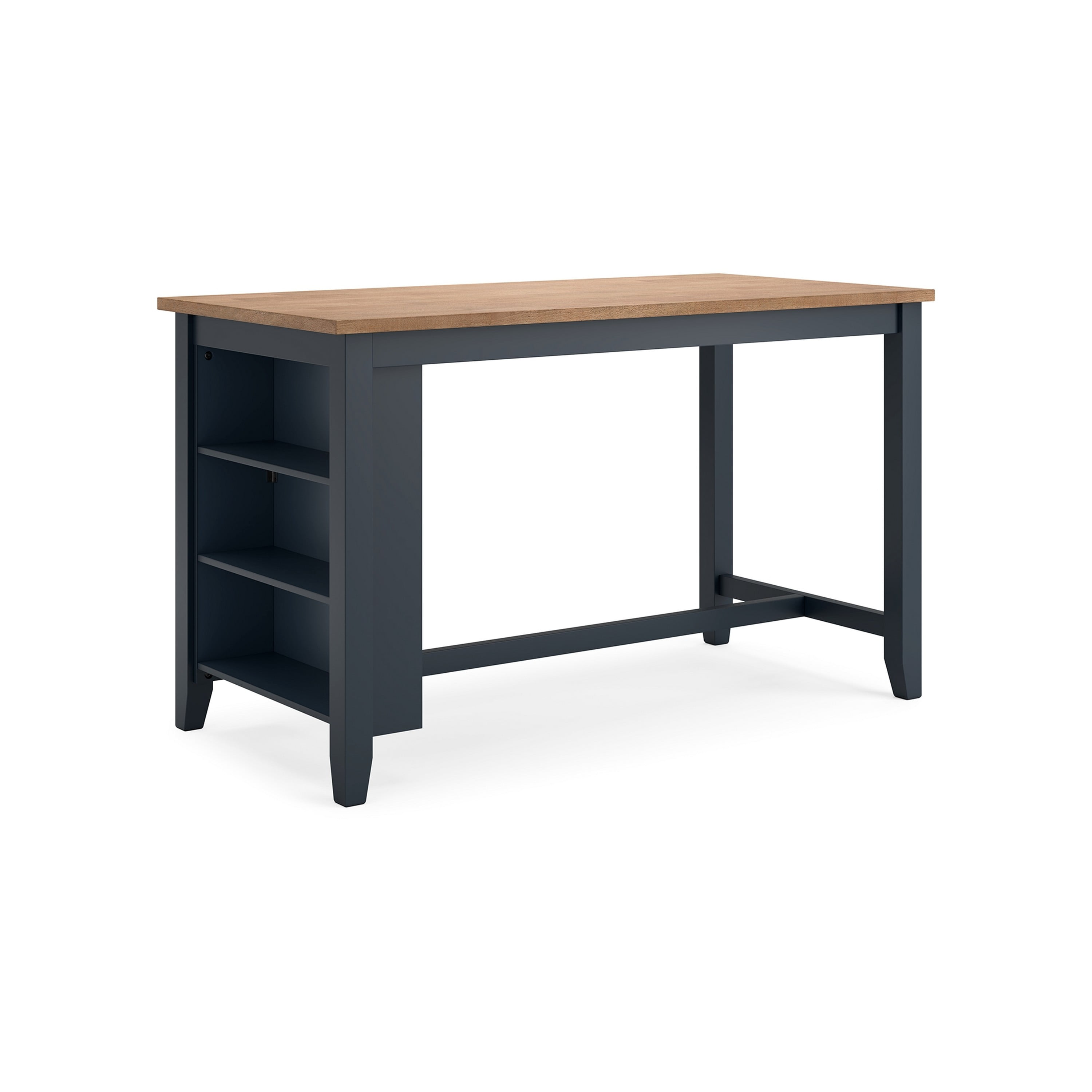 Gasy Counter Height Dining Table, 60 Inch, Dark Blue Brown Mango Wood ...