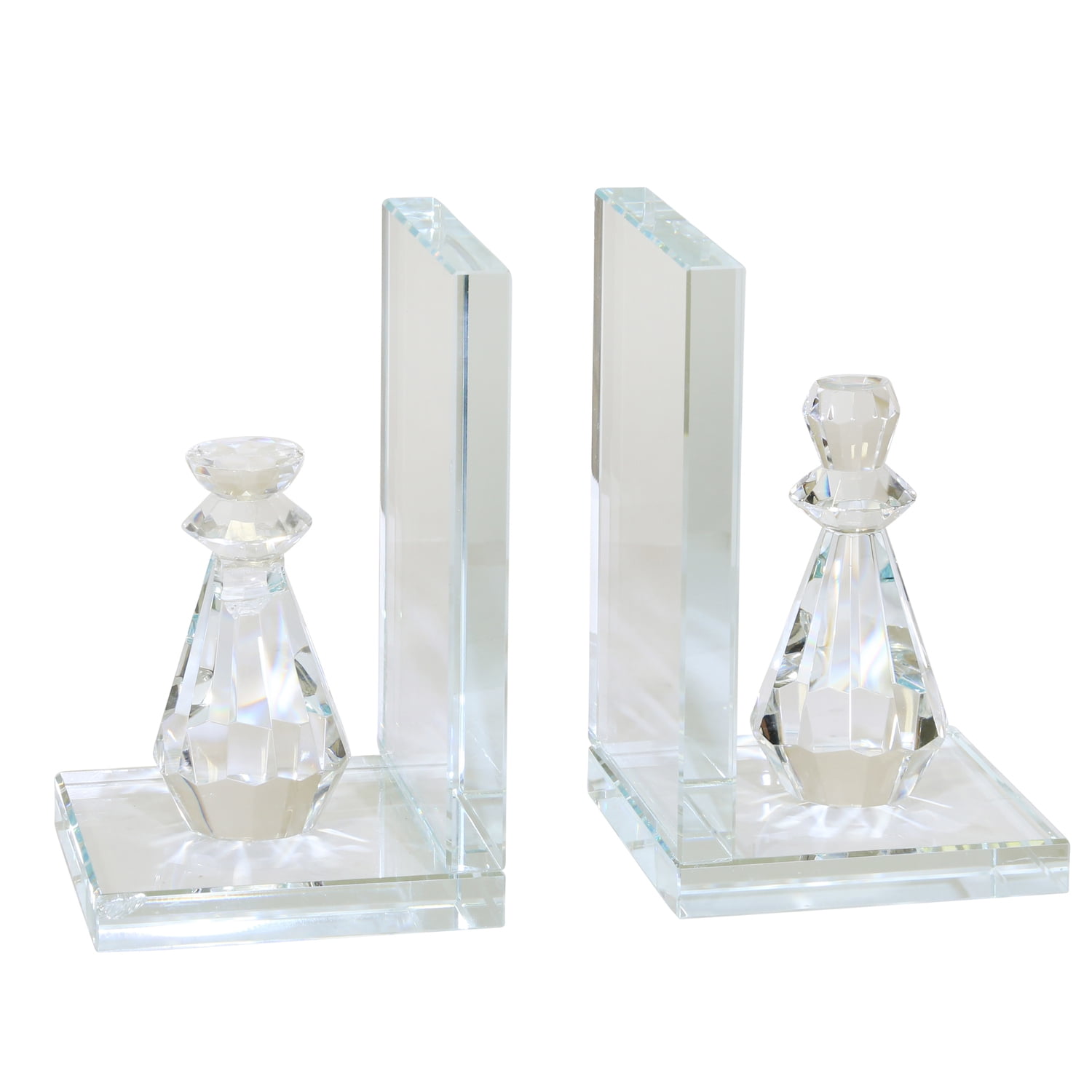 Benjara Glass Made Chess Piece Bookend, Pair of 2, Clear - Walmart.com