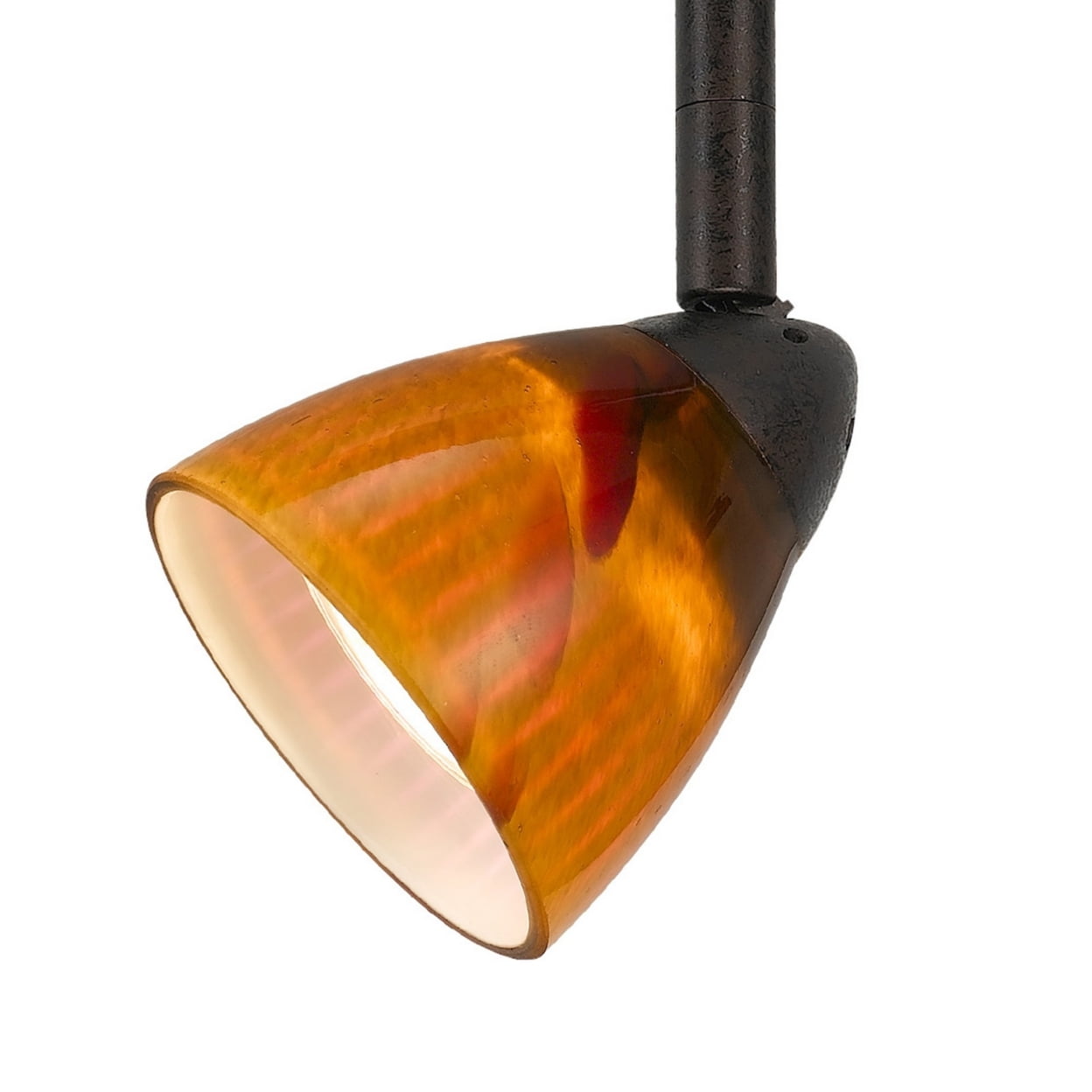 Glass Shade Track Light Head with Metal Frame, Yellow and Dark Bronze ...