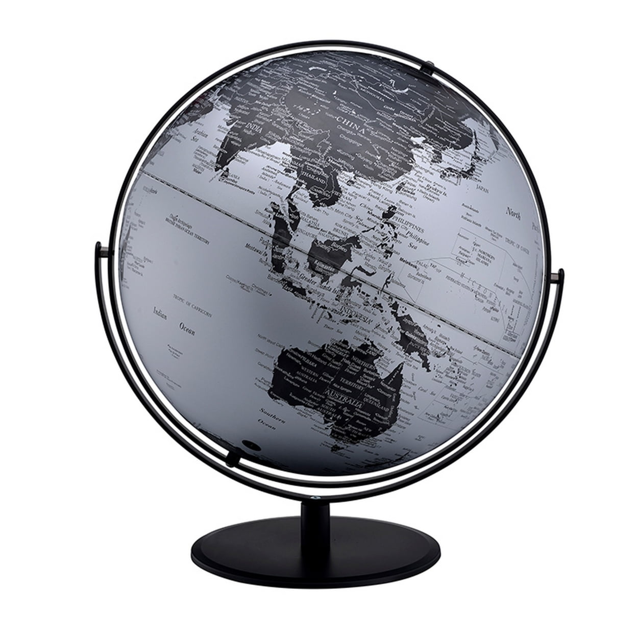 Globe Accent Decor with Inbuilt LED, Black and Gray - Walmart.com