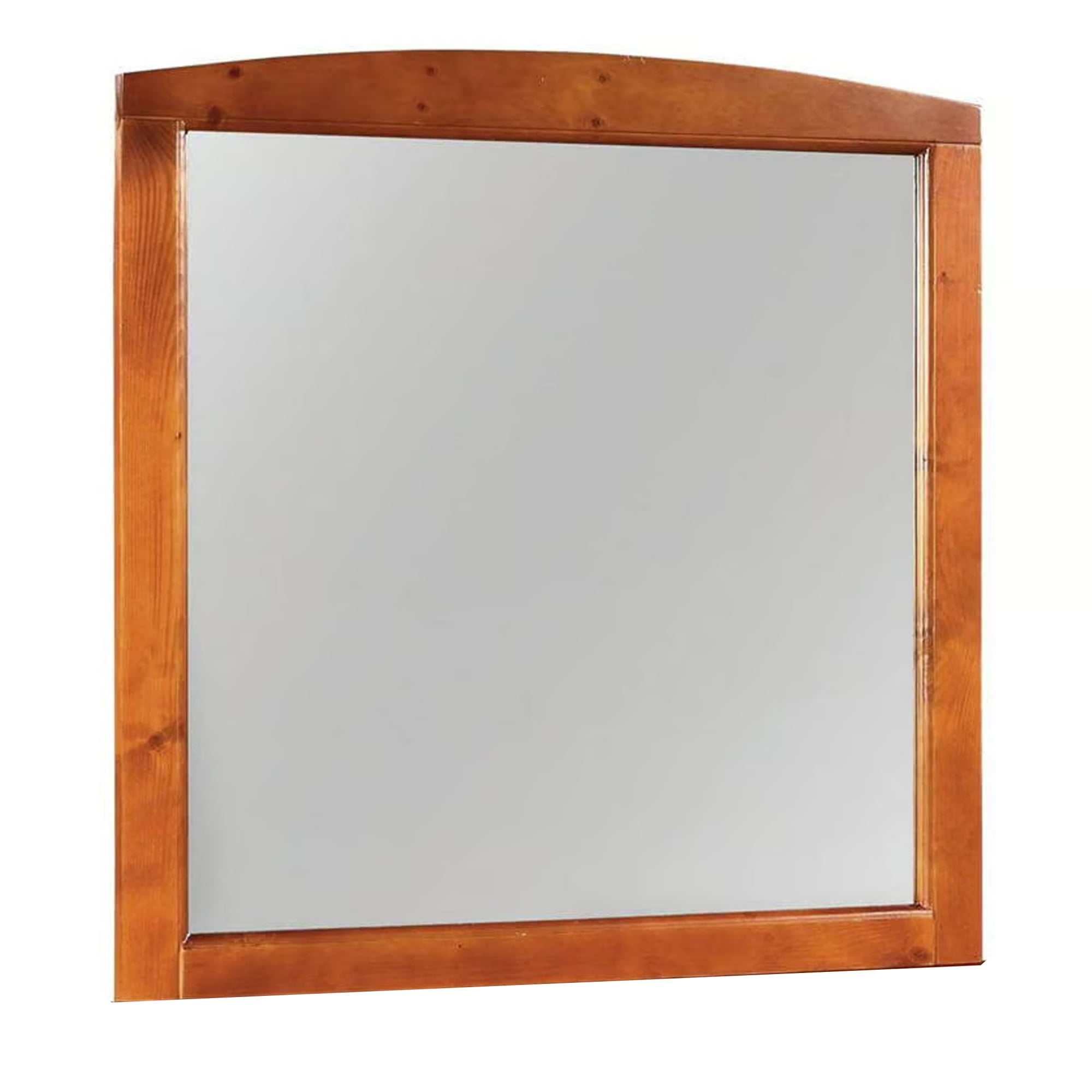 Benjara Gyla 36 Inch Portrait Mirror, Curved Top Frame, Solid Wood Oak ...