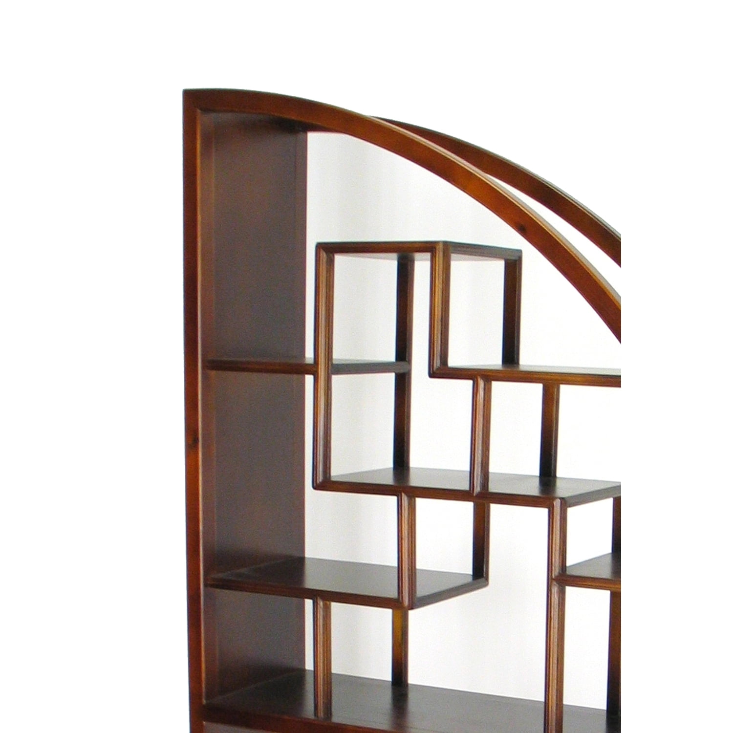 Benjara Half Arch Shape Display Unit with Multiple Shelves and Straight ...