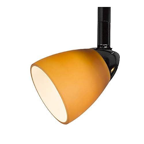 Benjara Hand Blown Glass Shade Track Fixture with Metal Frame, Yellow ...