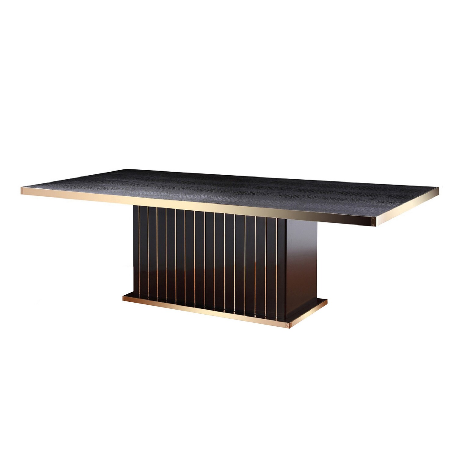 Benjara Hart 95 Inch Black Crocodile Texture Dining Table, 8 Seater ...