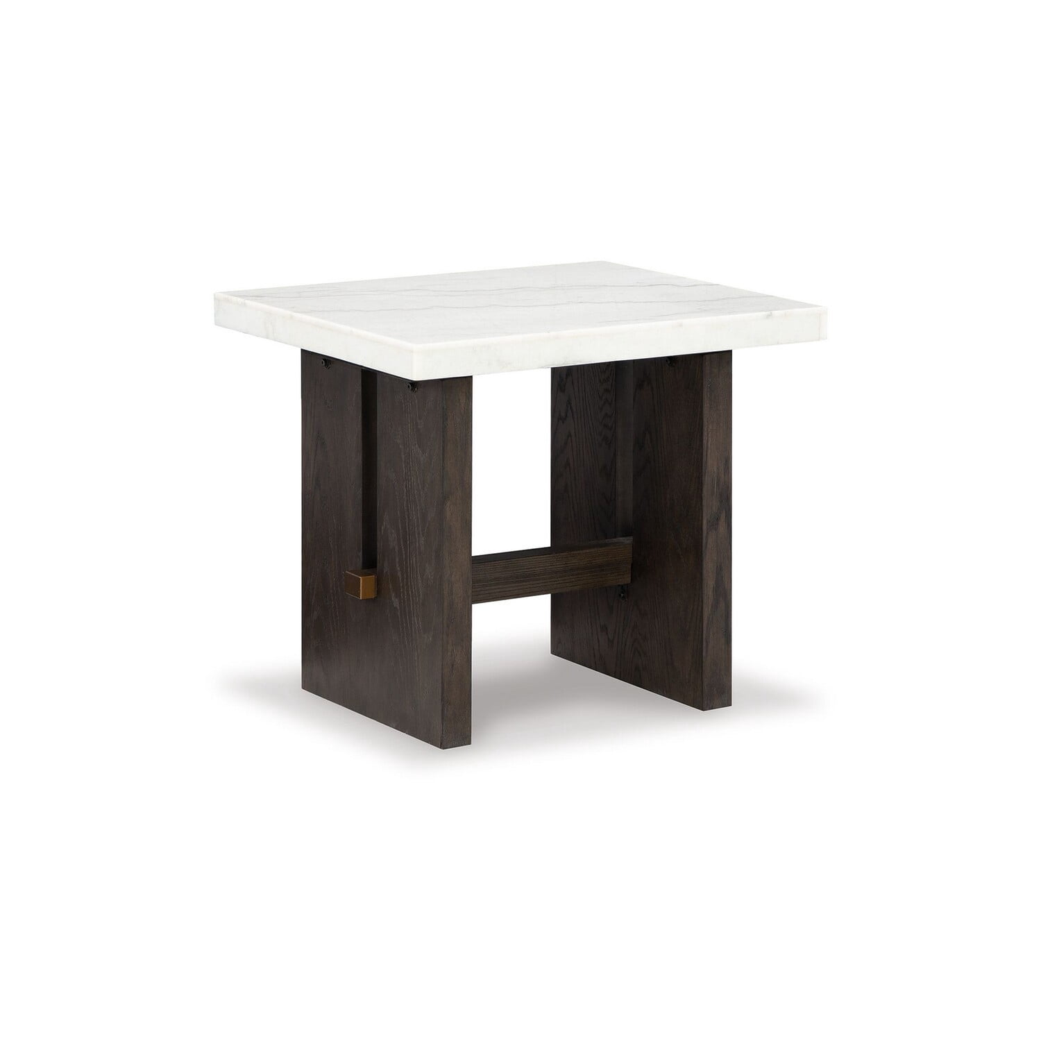 Benjara BM327382 26 in. Haus Side End Table with Marble Top & Panel ...