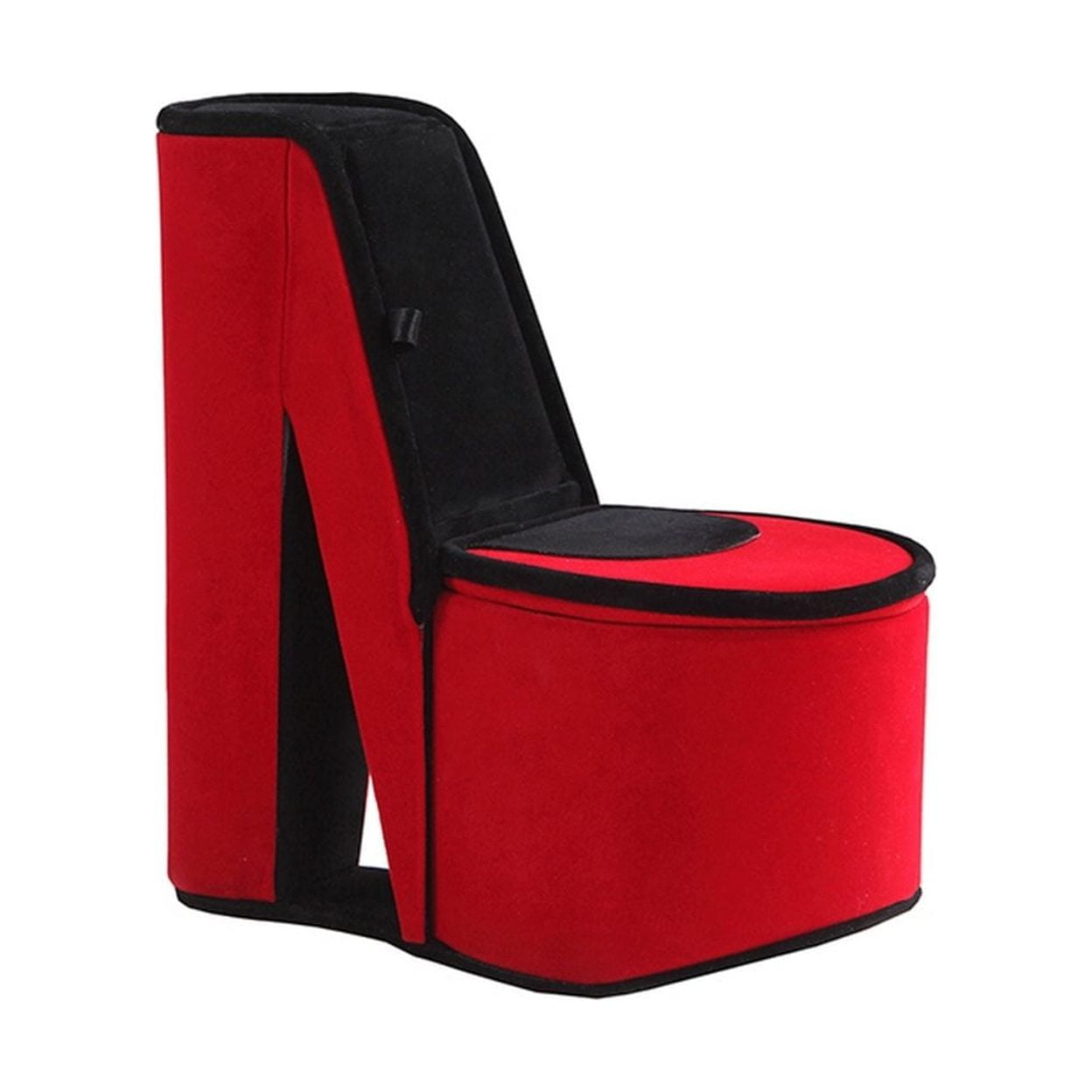 Benjara High Heel Shoe Jewelry Box with 2 Hooks and Storage, Red ...