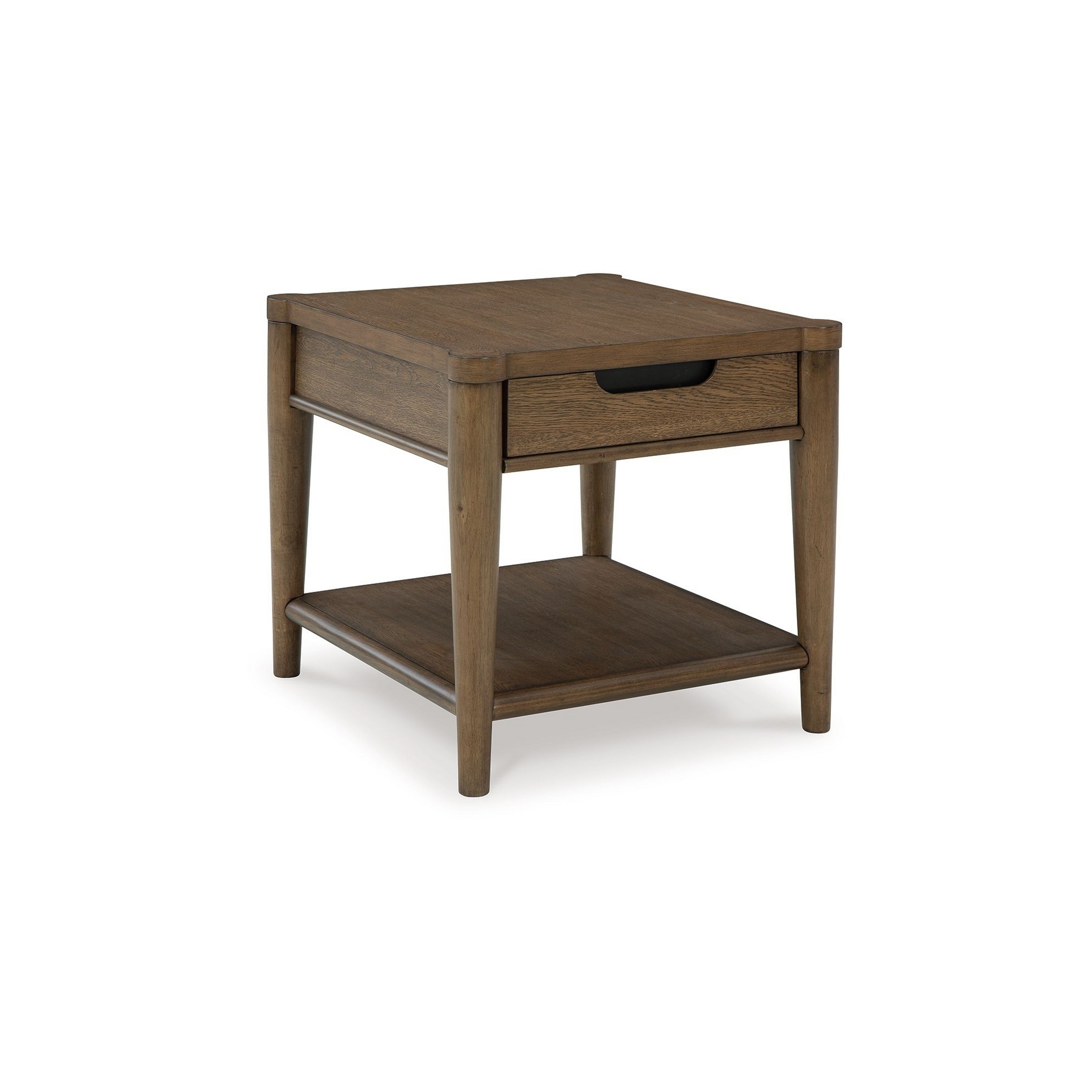 Howie Side End Table, Drawer and Shelf, Rectangular 26 Inch Brown Wood ...