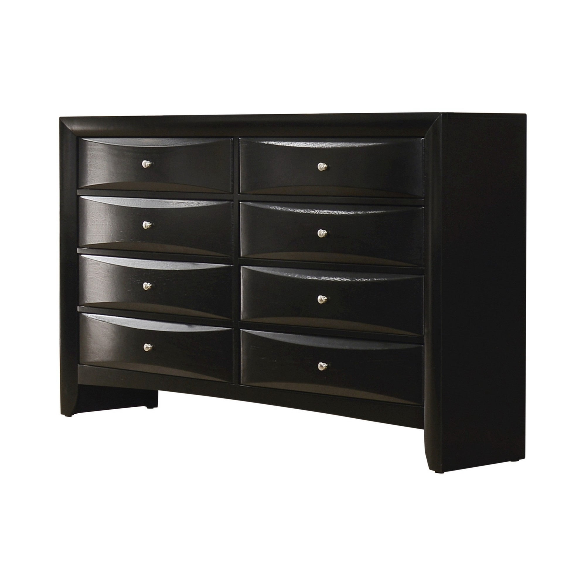 Ica 59 Inch Wide Dresser, 8 Chambered Drawers, Felt Lined, Modern Black ...