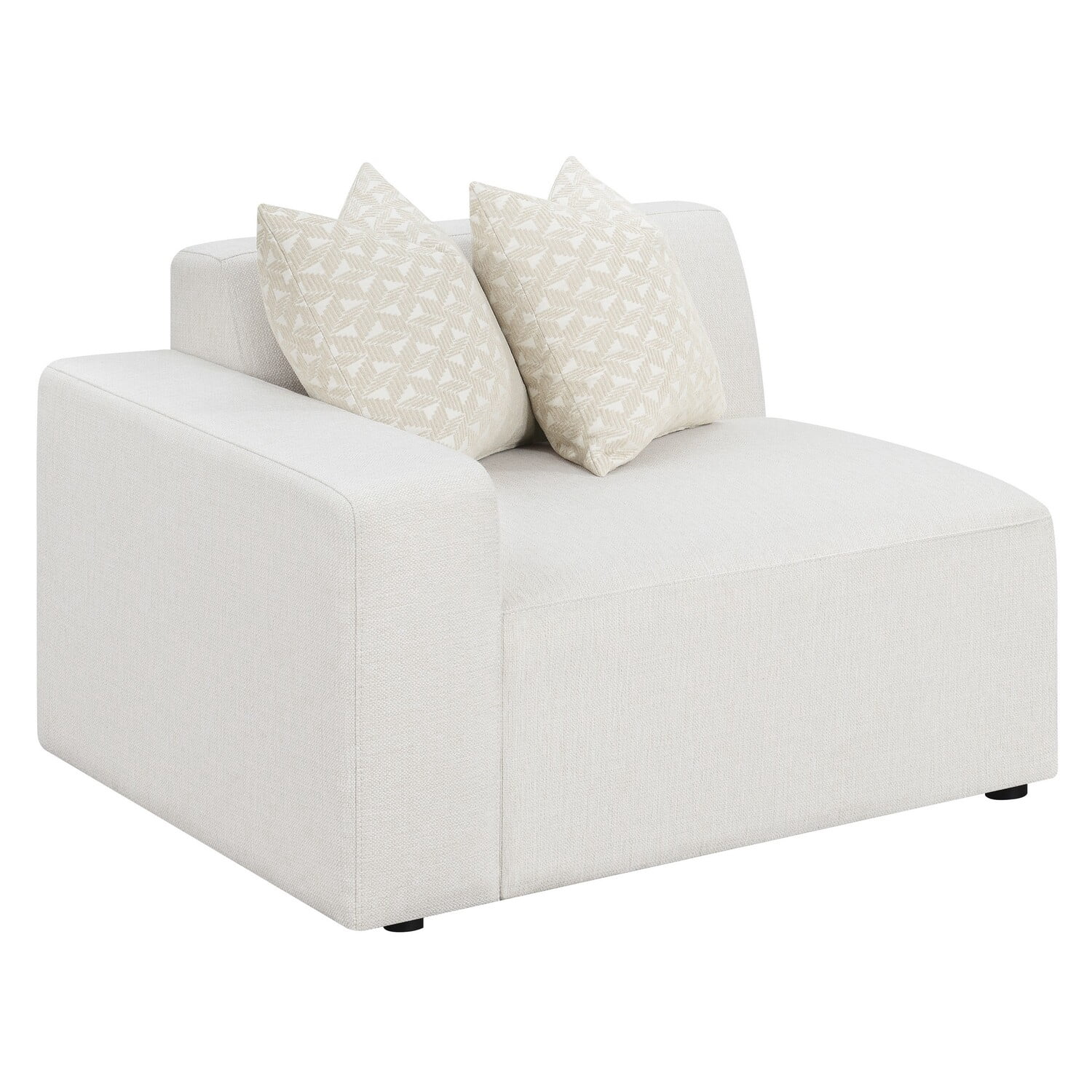 Benjara Ilex 43 Inch Modular Left Arm Chair, Soft Pearl White Fabric ...