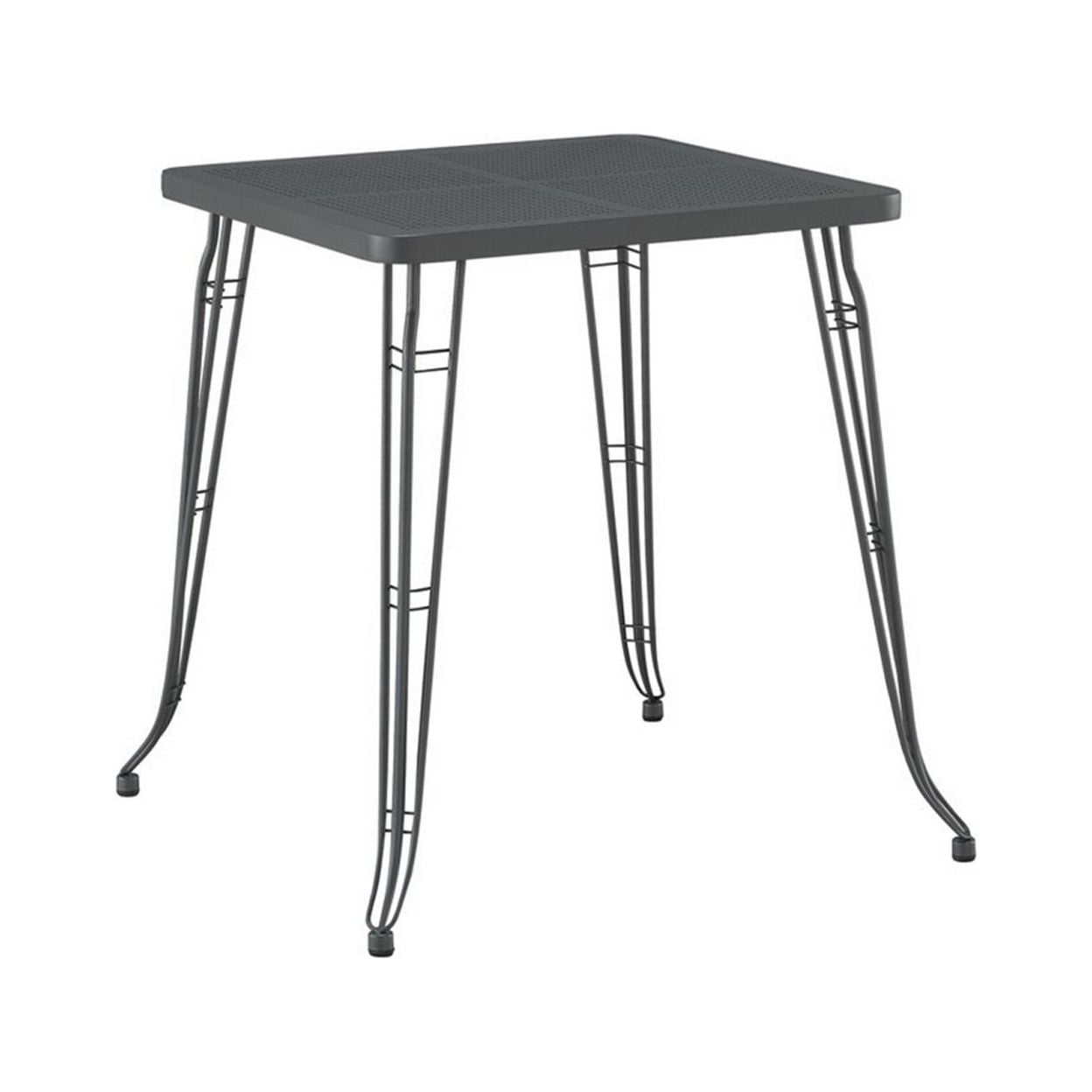 Benjara Industrial Metal Pub Table with Perforated Top, Gray - Walmart.com