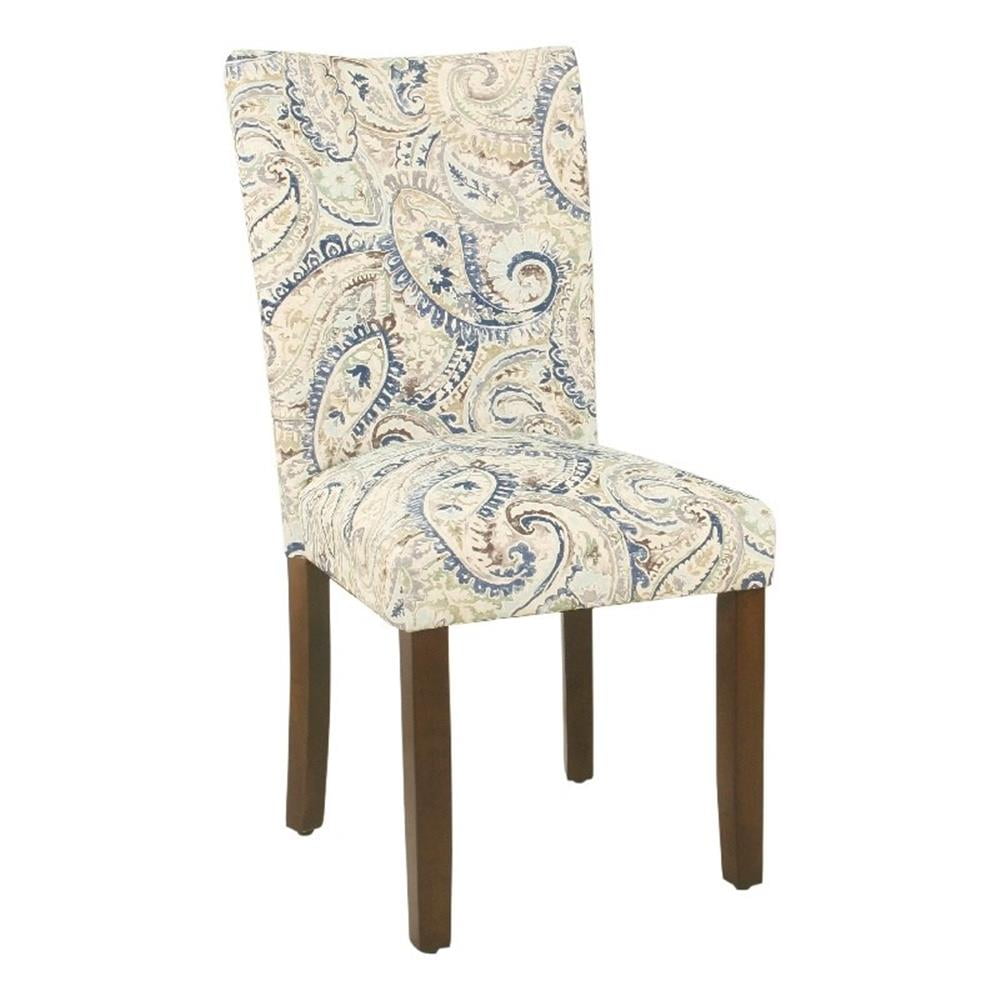 Jax Parsons Dining Chair Set of 2- Cream Blue Velvet Paisley Print ...