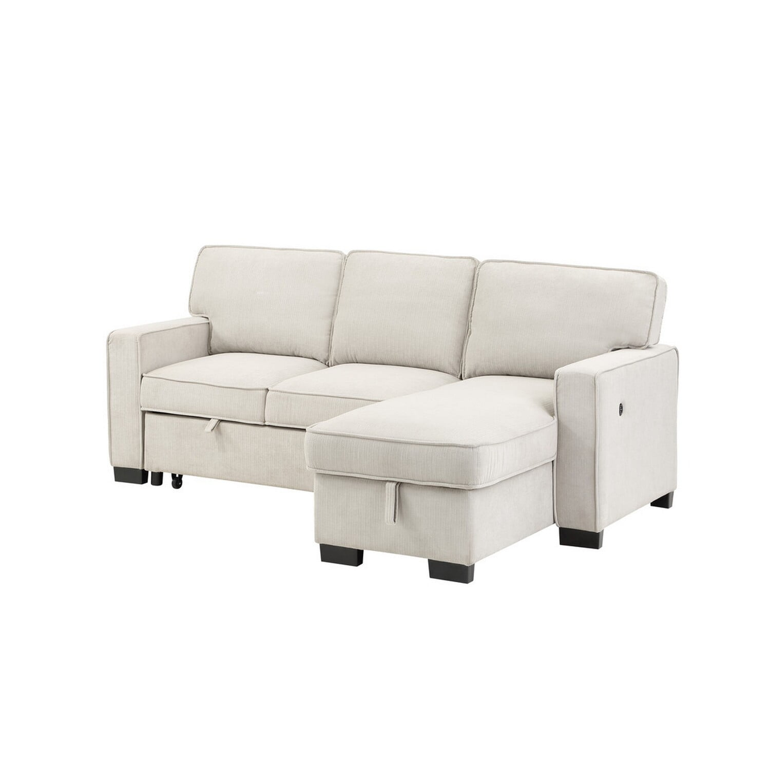Benjara Joanne 87 Inch Sleeper Sectional Sofa with Storage Chaise ...