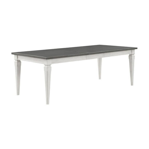 Benjara Kate 72-90 Inch Dining Table, Gray Extendable Rectangular Top ...