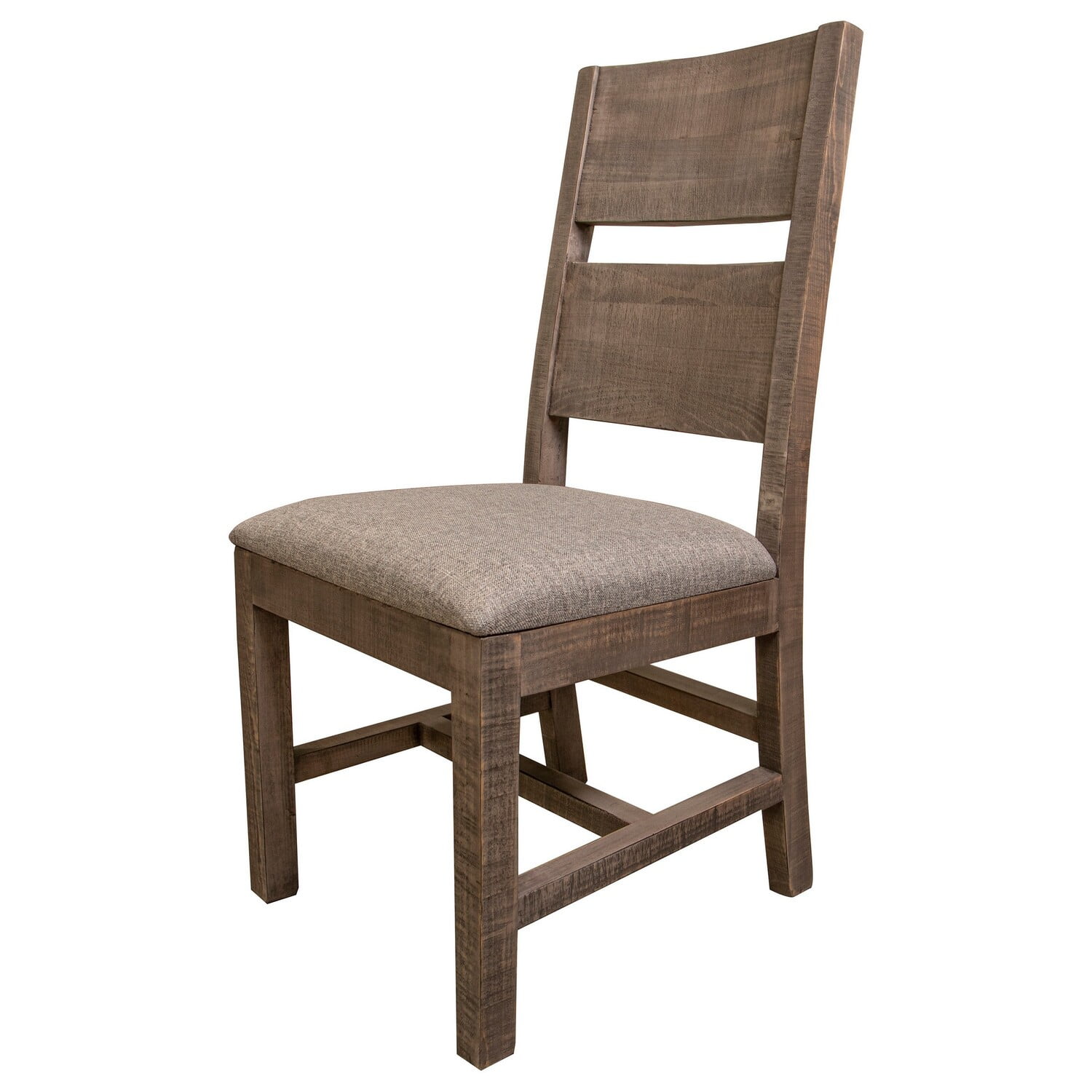 Ken 22 Inch Dining Chair, Set of 2, Mango Wood, Panel Back, Fabric Seat ...