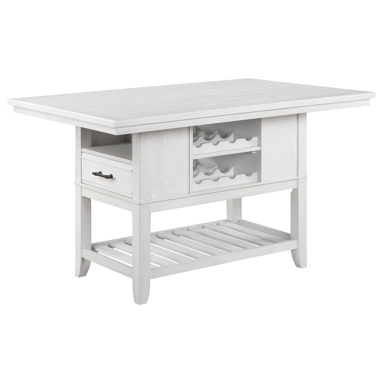 Benjara Kith 40 Inch Counter Height Dining Table, 2 Lower Shelves, Wood ...