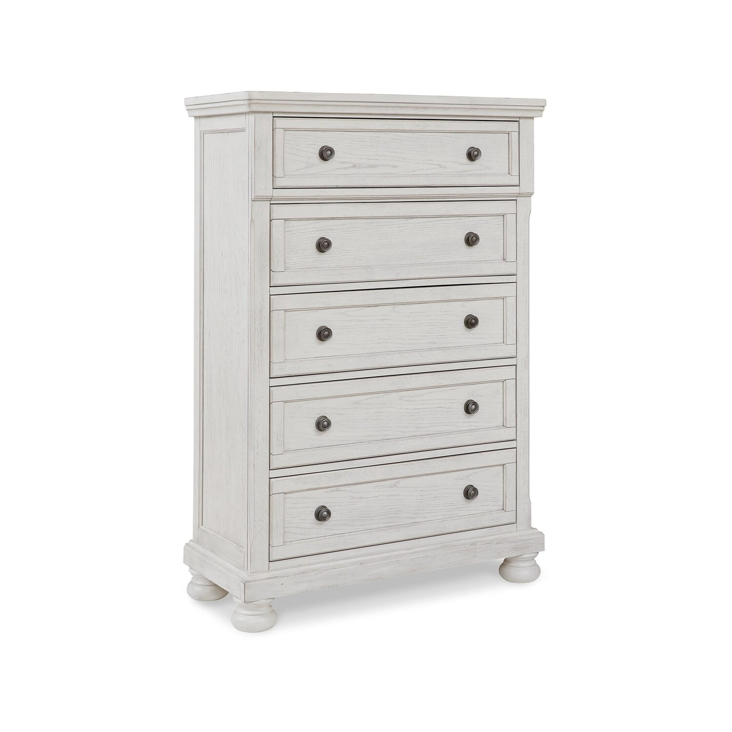 Benjara Kith 58 Inch 5 Drawer Tall Dresser Chest, Classic White Wood ...