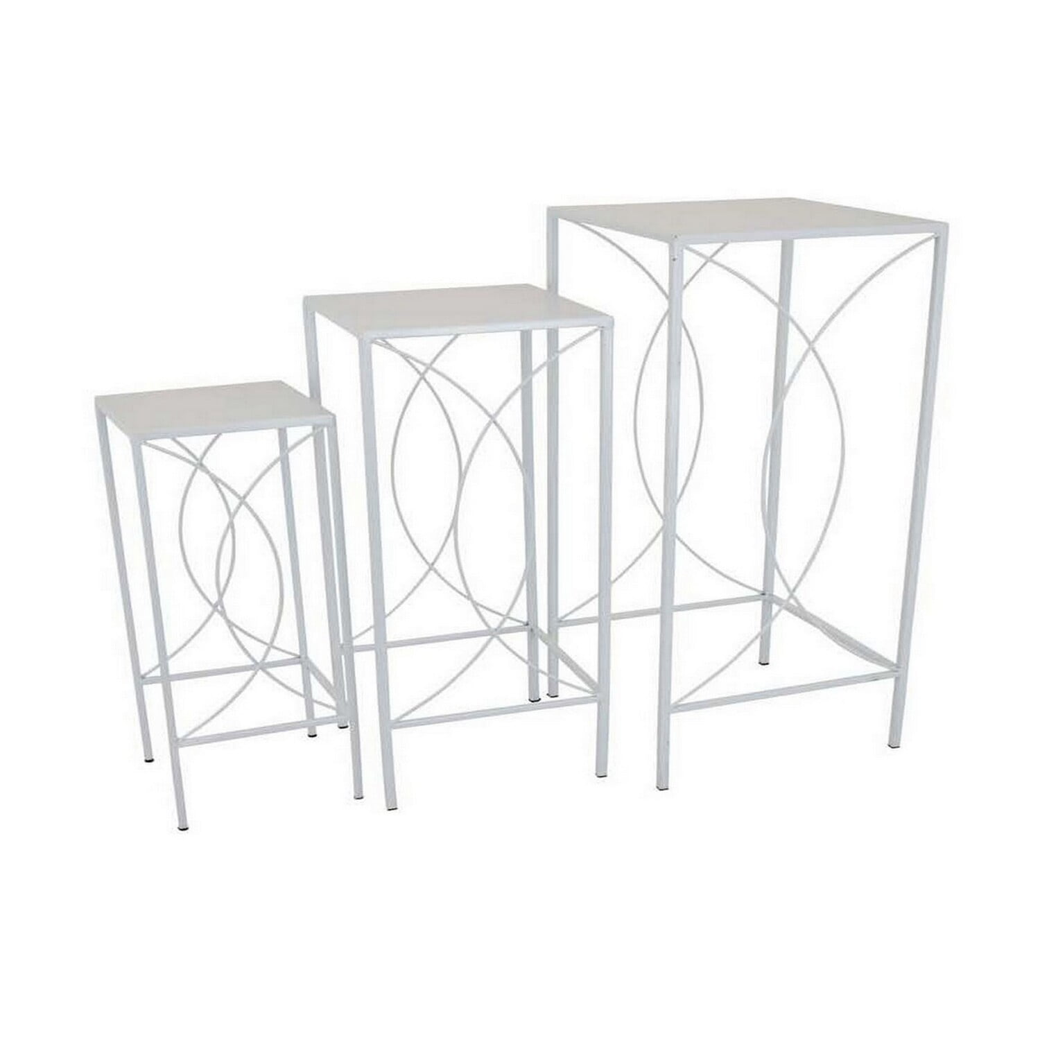 Benjara Kyi Nesting Plant Stand Set of 3, Square Angled Cutout Display ...