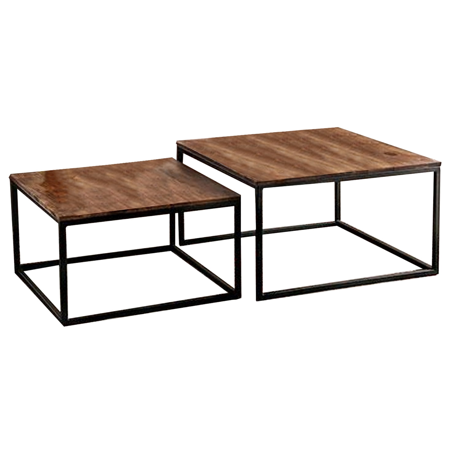 Benjara Larke Coffee Table, 2 Piece Set Nesting Tables, Steel Frame ...