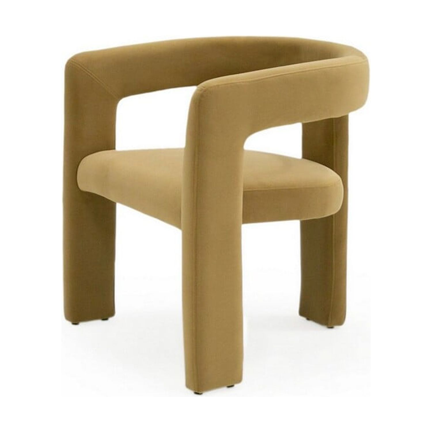 Benjara Lavi 26 Inch Dining Chair, Cushioned, Curved Open Back, Tan ...