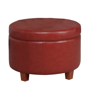 OSP Home Furnishings Caldwell Square Storage Ottoman in Crimson Red ...