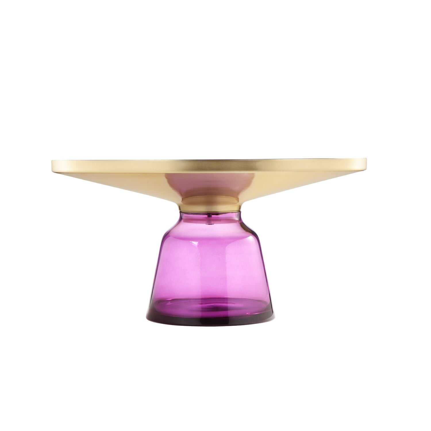 Benjara Len 30 Inch Coffee Table, Purple Blown Glass Bell Base, Funnel ...