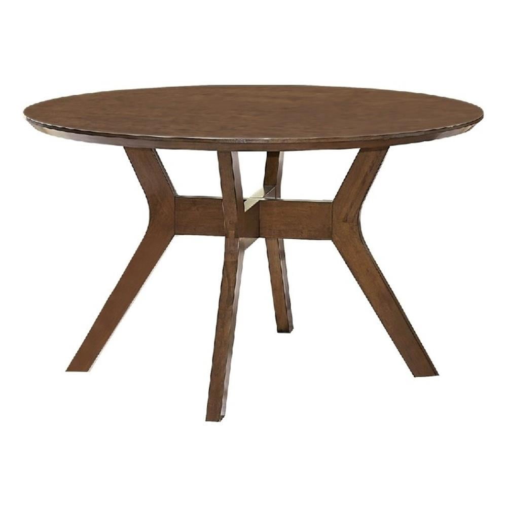 Leom Dining Table-X Shaped Base-Brown Mindy Veneer-50 Inch Round ...