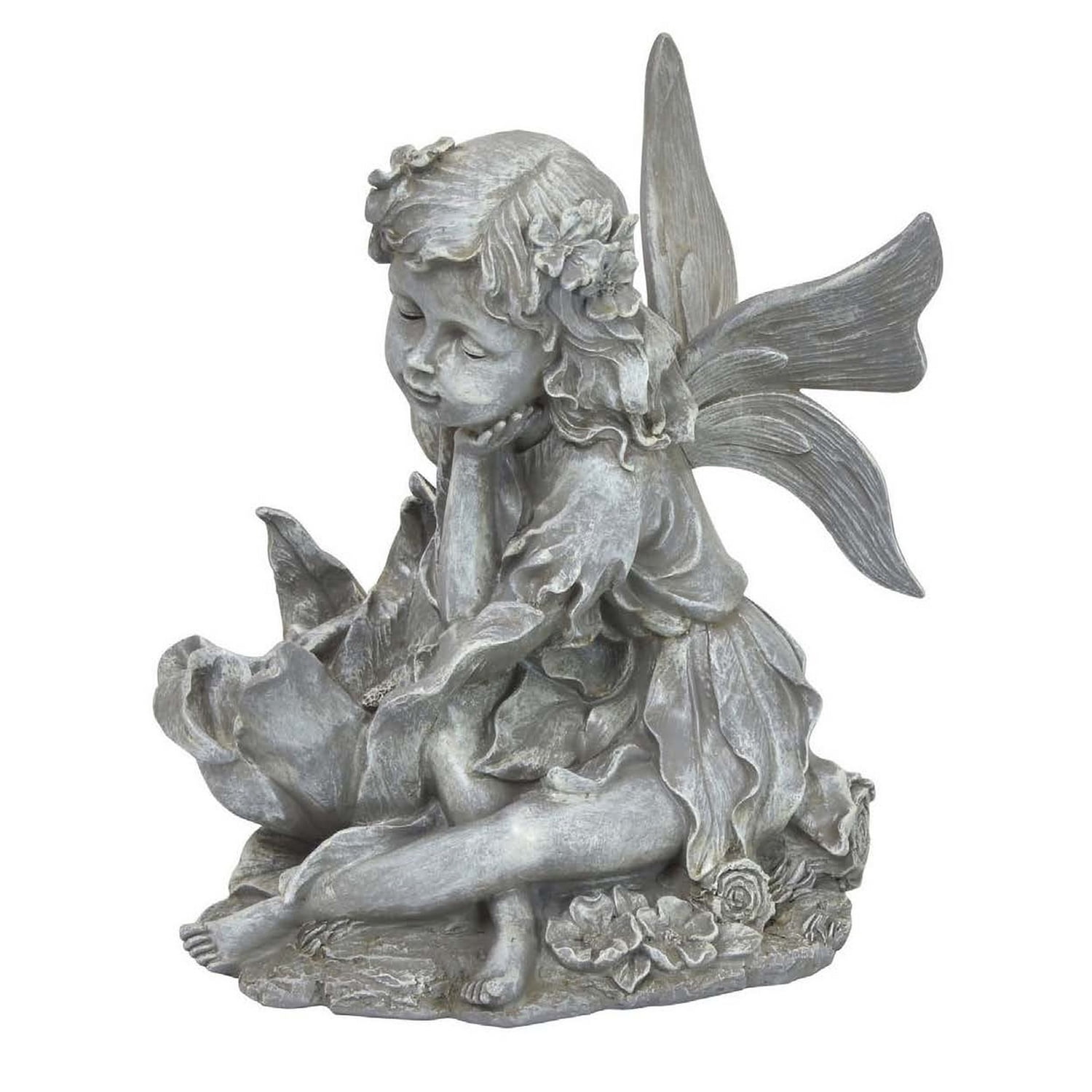 Lili 19 Inch Decor Figurine, Sleeping Fairy, Gray Resin, Realistic ...