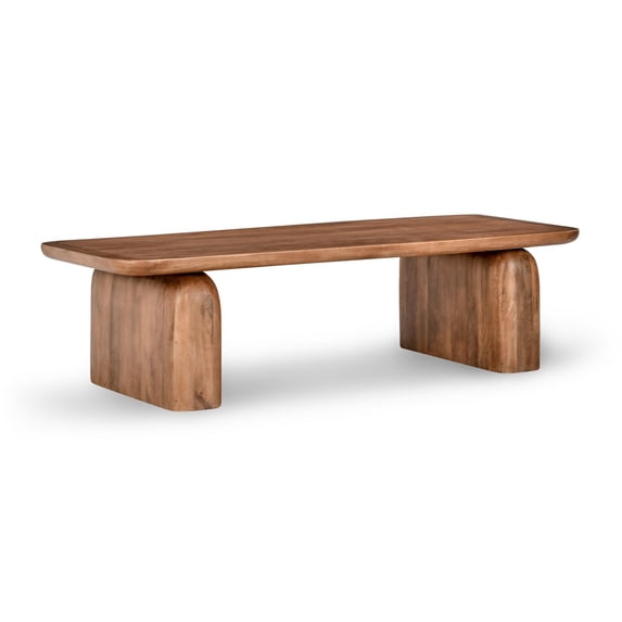 Benjara Loe 68 Inch Wide Coffee Table, Rectangular Top, Brown Solid ...