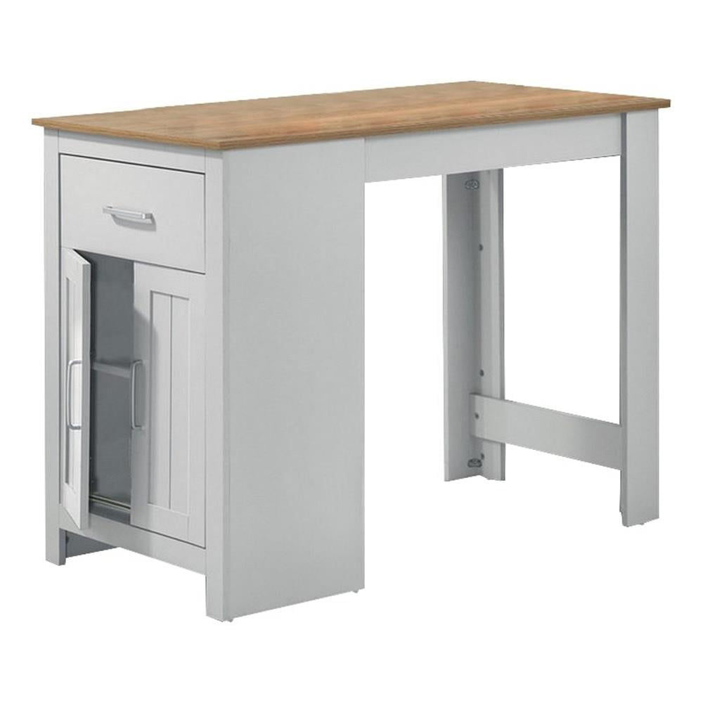 Lon 47 Inch Counter Height Kitchen Island Dining Table, White, Brown ...